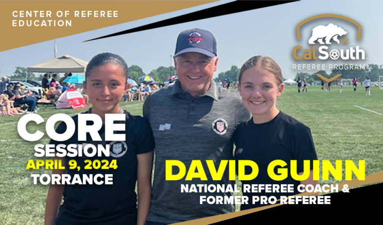 National Referee Coach David Guinn Leads Our Next CORE Course, Tuesday ...