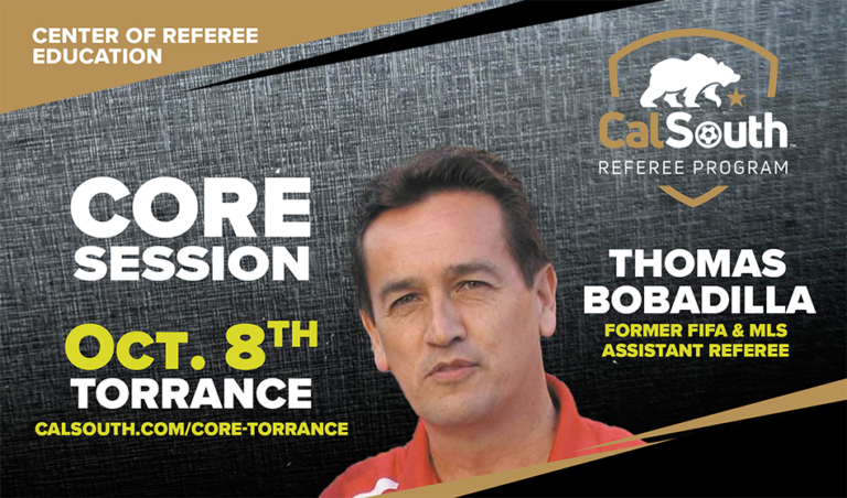 Thomas Bobadilla Leads Our CORE Referee Course, Tue., Oct. 8